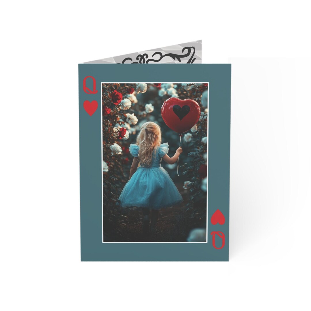 Alice in Wonderland-inspired Greeting Cards - 10 Pack - Playing Card ...