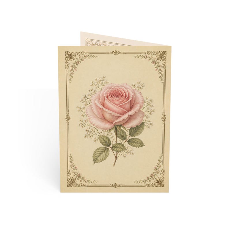 June Birth Flower Card - Rose Greeting Card, Personalized Birthday Card ...