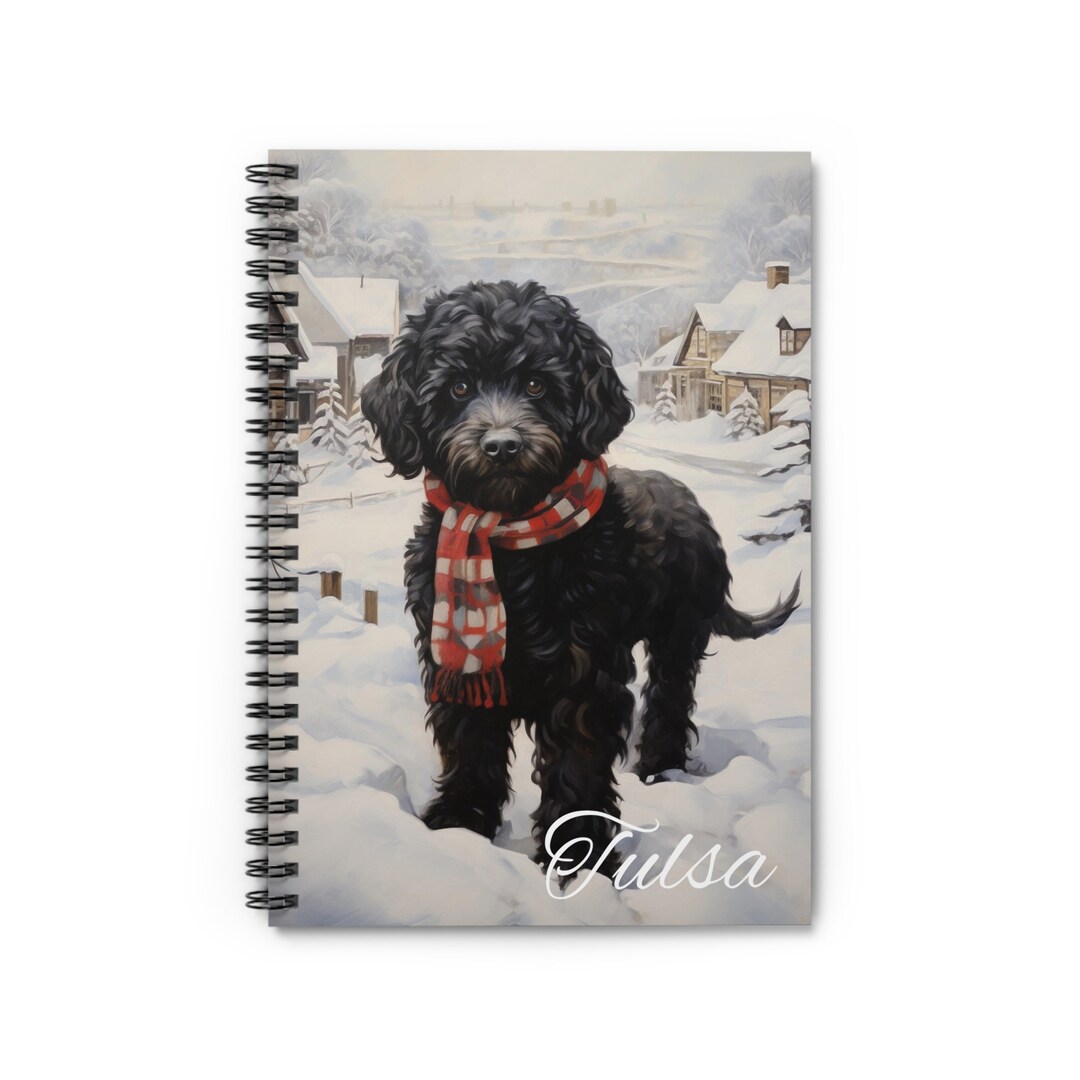 Black Toy Poodle Personalized Spiral Notebook - Pet Name, Date ...