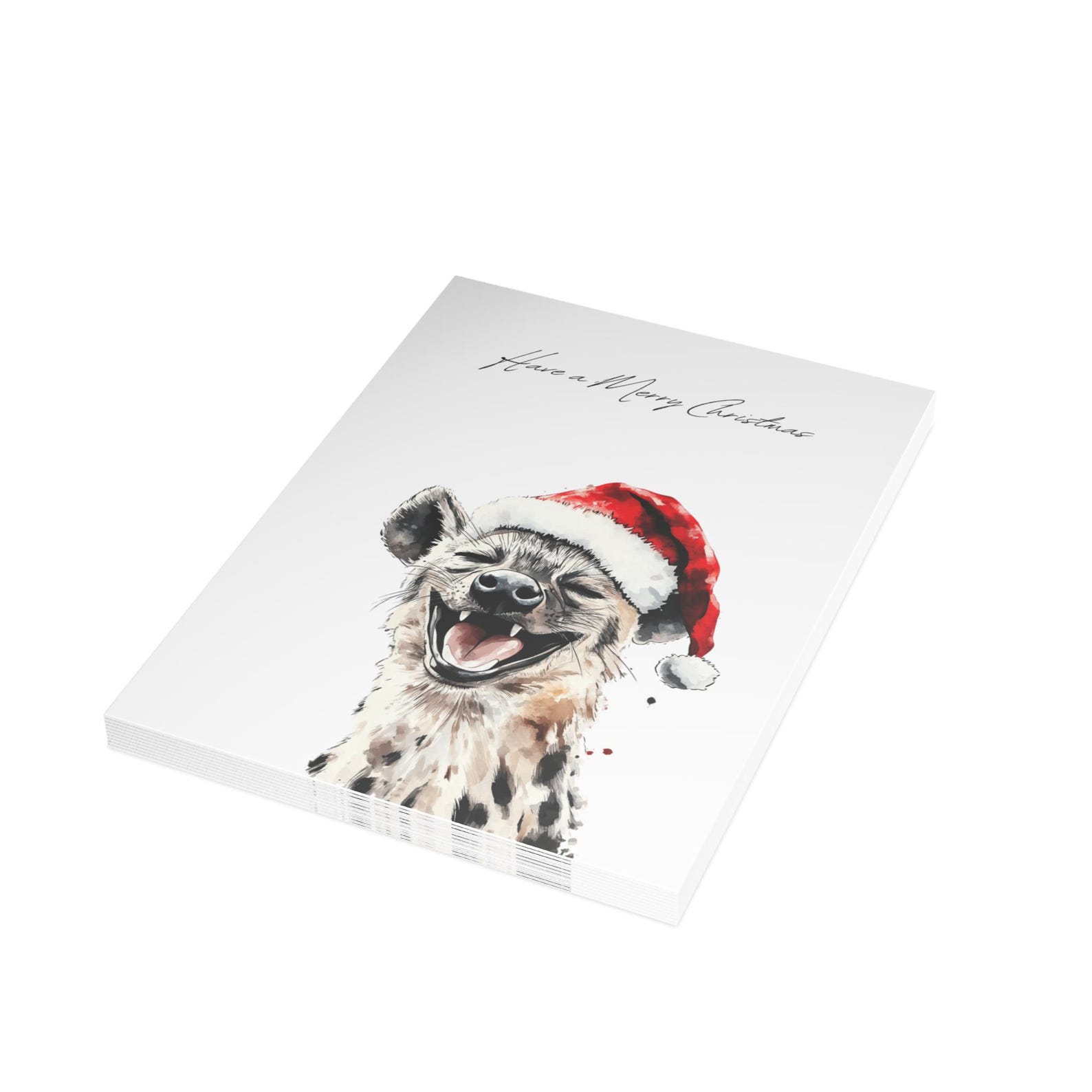 Spotted Hyena Christmas Cards- 10 Pack- Matte Finish- Blank Inside- African Animals Greeting ...