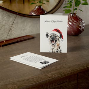Spotted Hyena Christmas Cards- 10 Pack- Matte Finish- Blank Inside ...