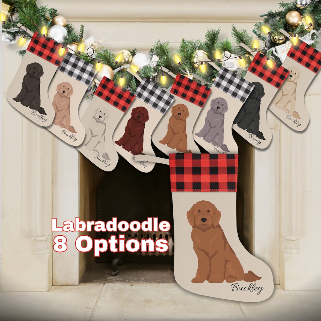 Personalized Labradoodle Stocking in 8 Coat Colors- Pet Fur Baby- Dog ...
