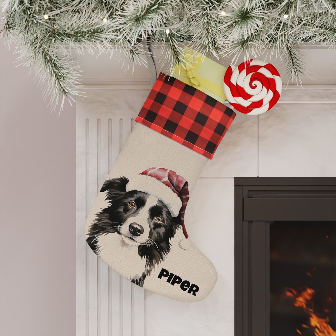 Personalized Border Collie Dog Stocking- Pet Fur Baby- Dog Lover ...