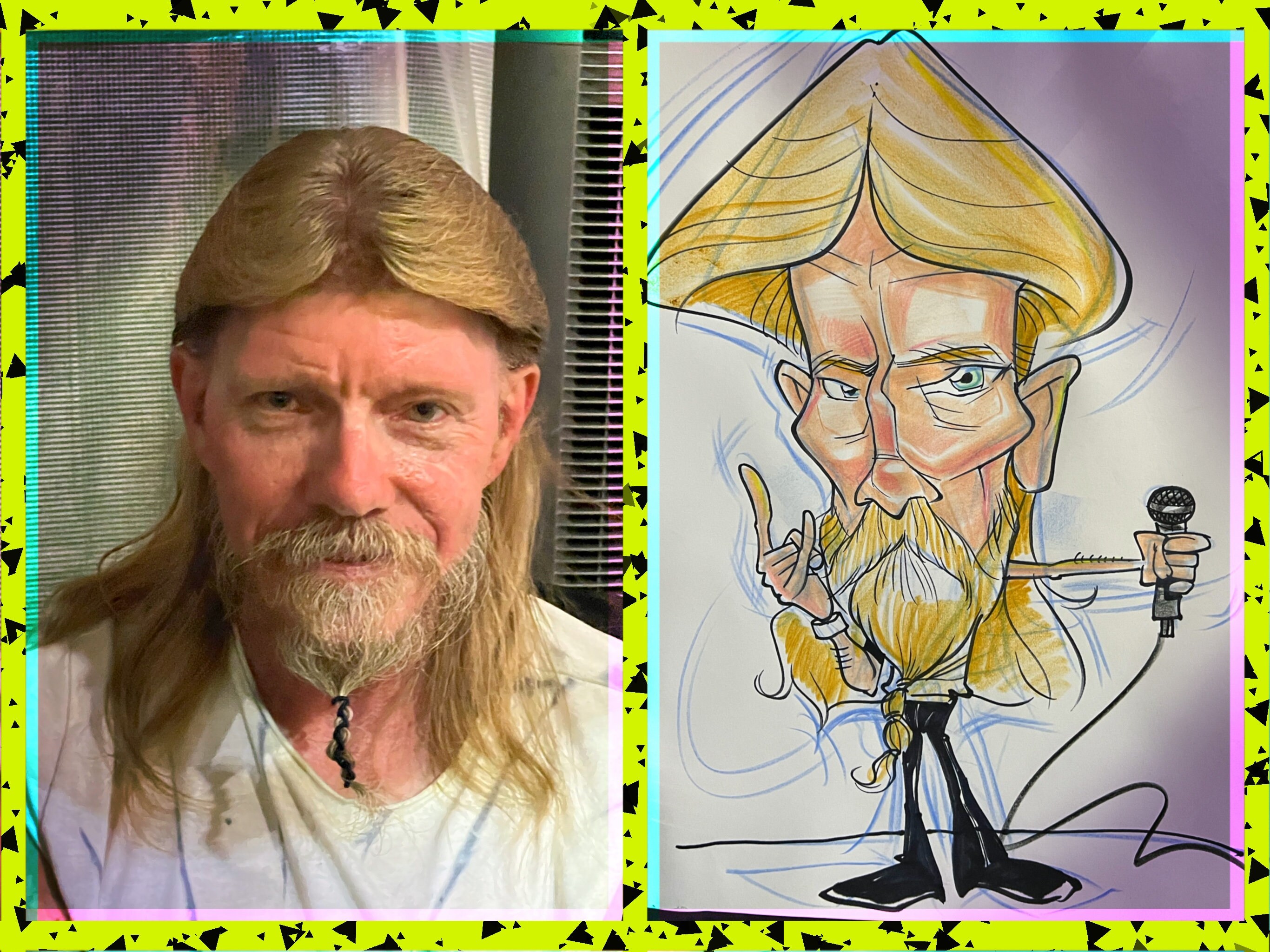 Full Color Caricature With Themed Body amusement Park Style - Etsy