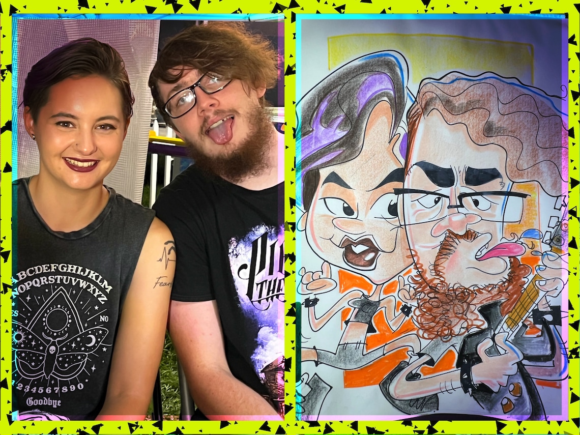 FULL COLOR CARICATURE With Themed Body (amusement Park Style) - Etsy