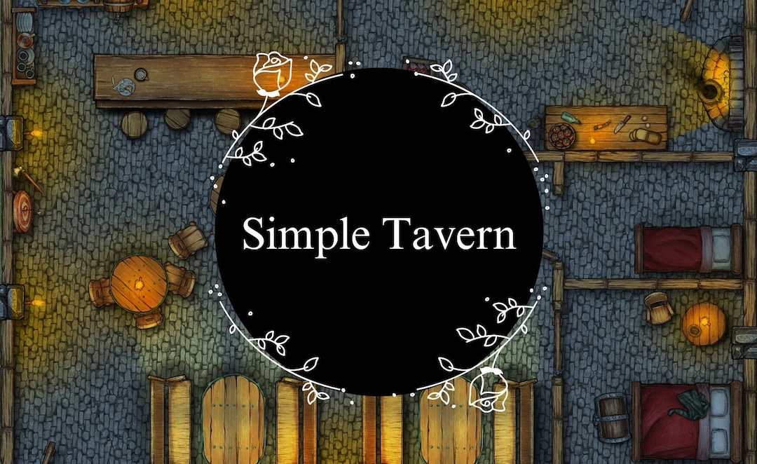 Simple Tavern Map, Battle Maps for Dungeons and Dragons, Roll20 ...