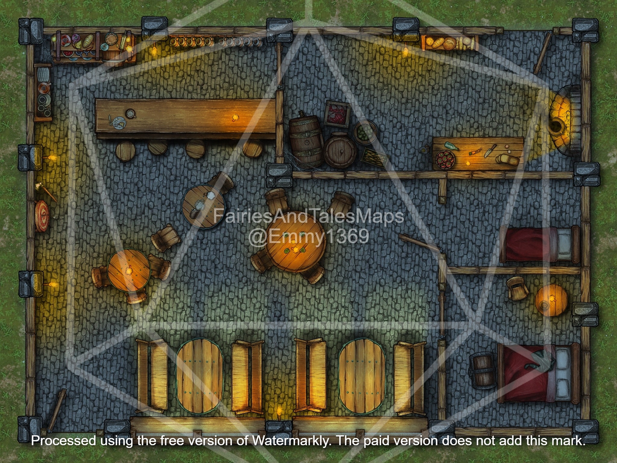 Simple Tavern Map, Battle Maps for Dungeons and Dragons, Roll20 ...