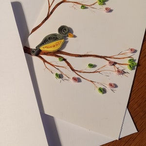 Handmade Quilled Bird Card - Etsy