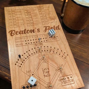 Custom Baseball Dice Board Game: Christmas Gift, Personalized, Wood ...