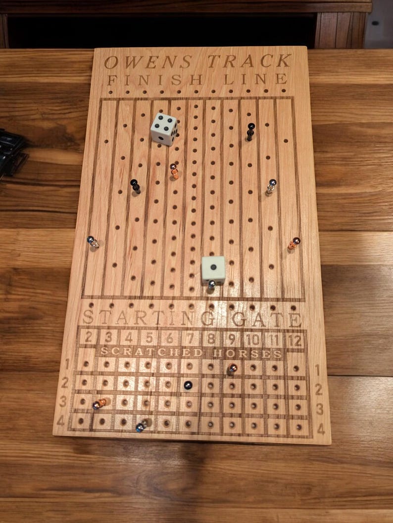 Custom Horse Racing Dice Board Game - Personalized, Wood, Family Fun ...