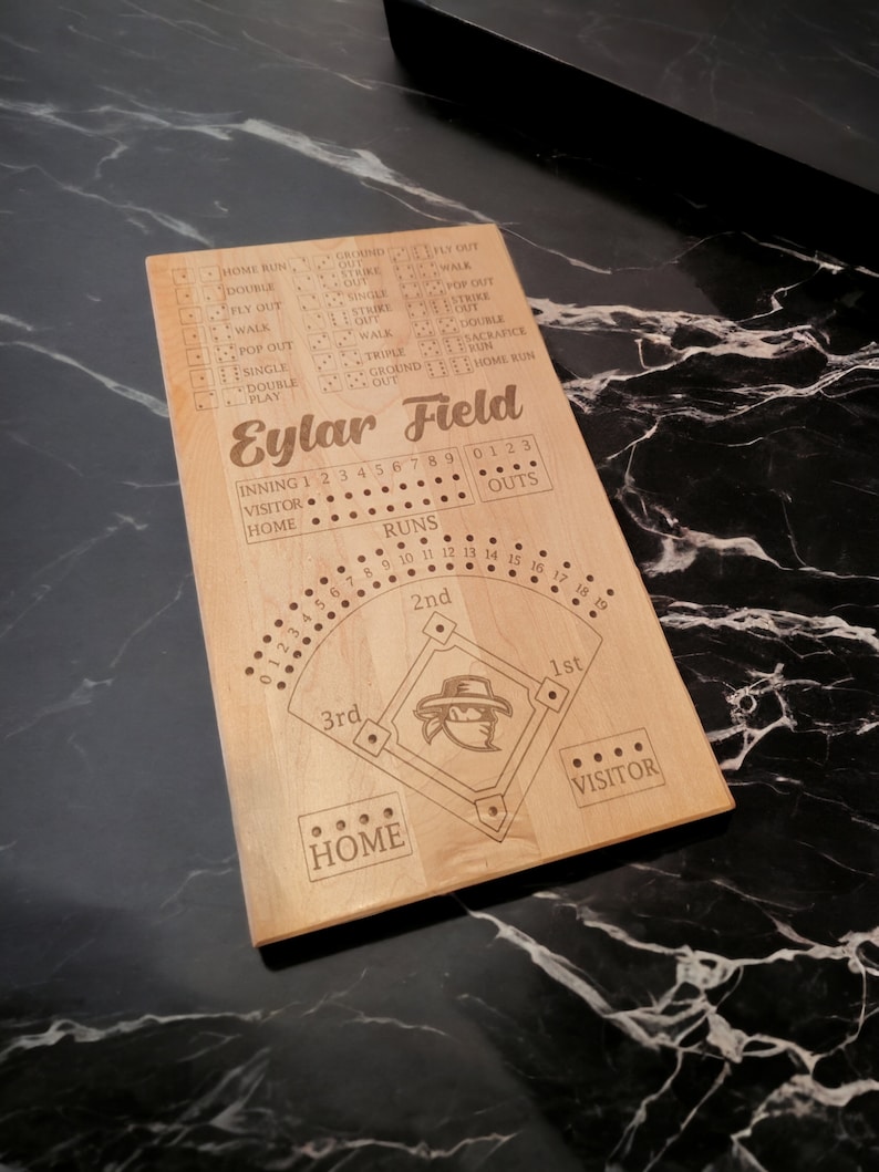 Custom Baseball Dice Board Game: Christmas Gift, Personalized, Wood ...