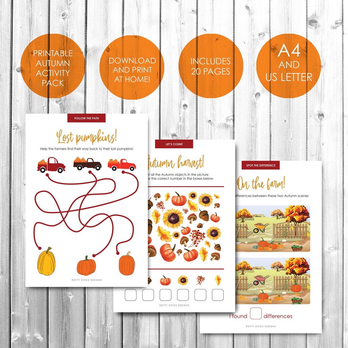 Autumn Busy Book Activity Pack for Preschool Art, Crafts, Math ...