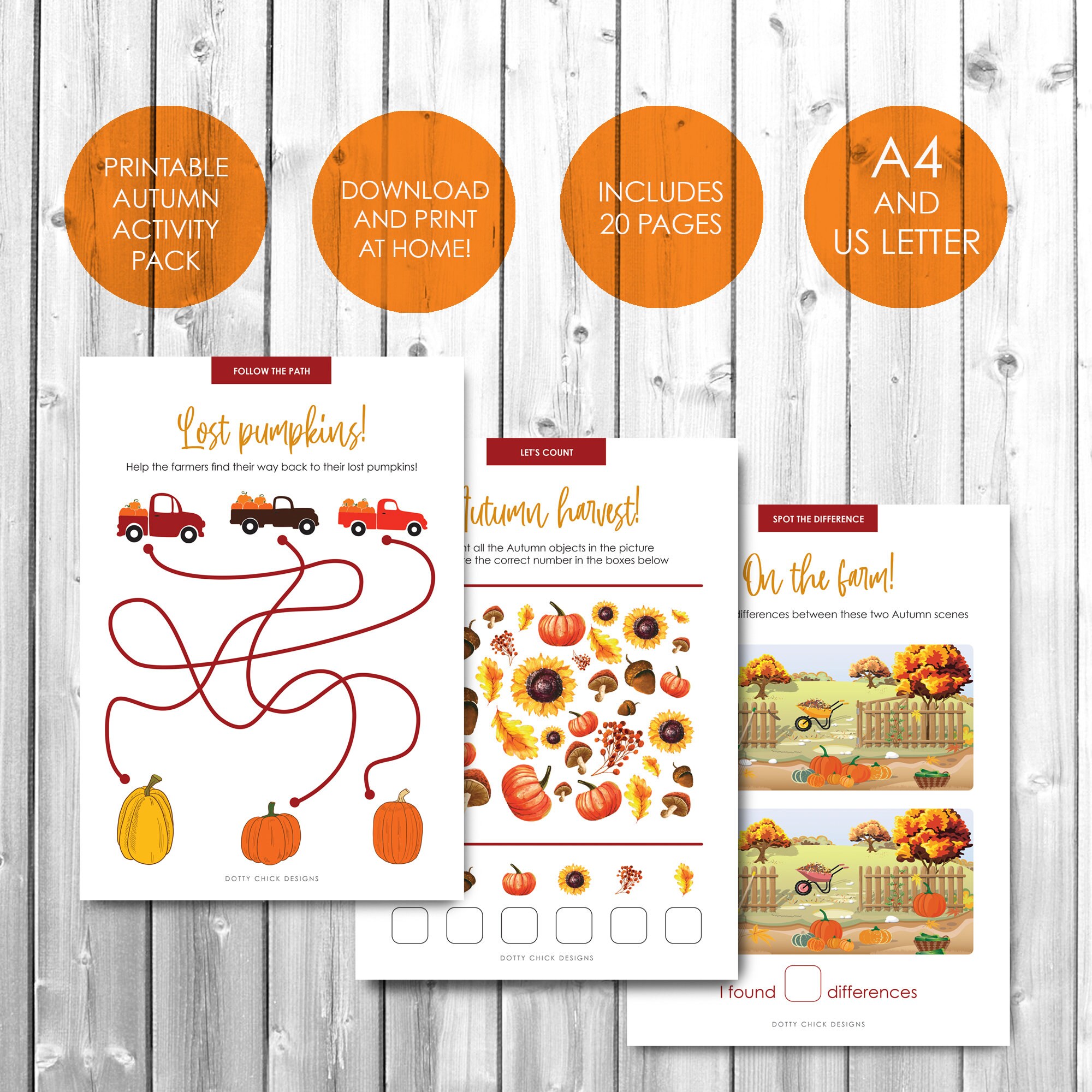 Autumn Busy Book Activity Pack for Preschool Art, Crafts, Math ...