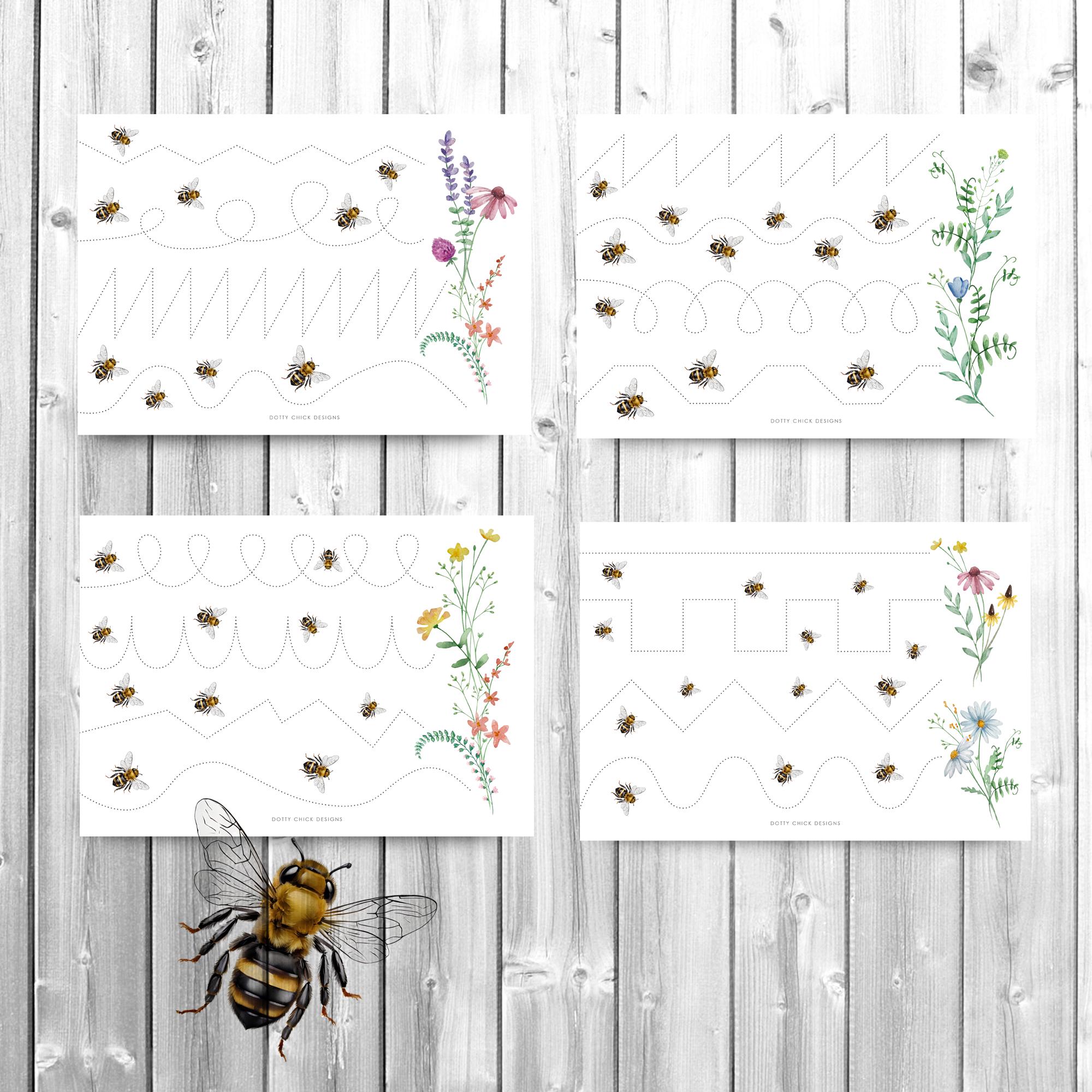 Bee Line Tracing Worksheets for Practicing Fine Motor Skills - Etsy