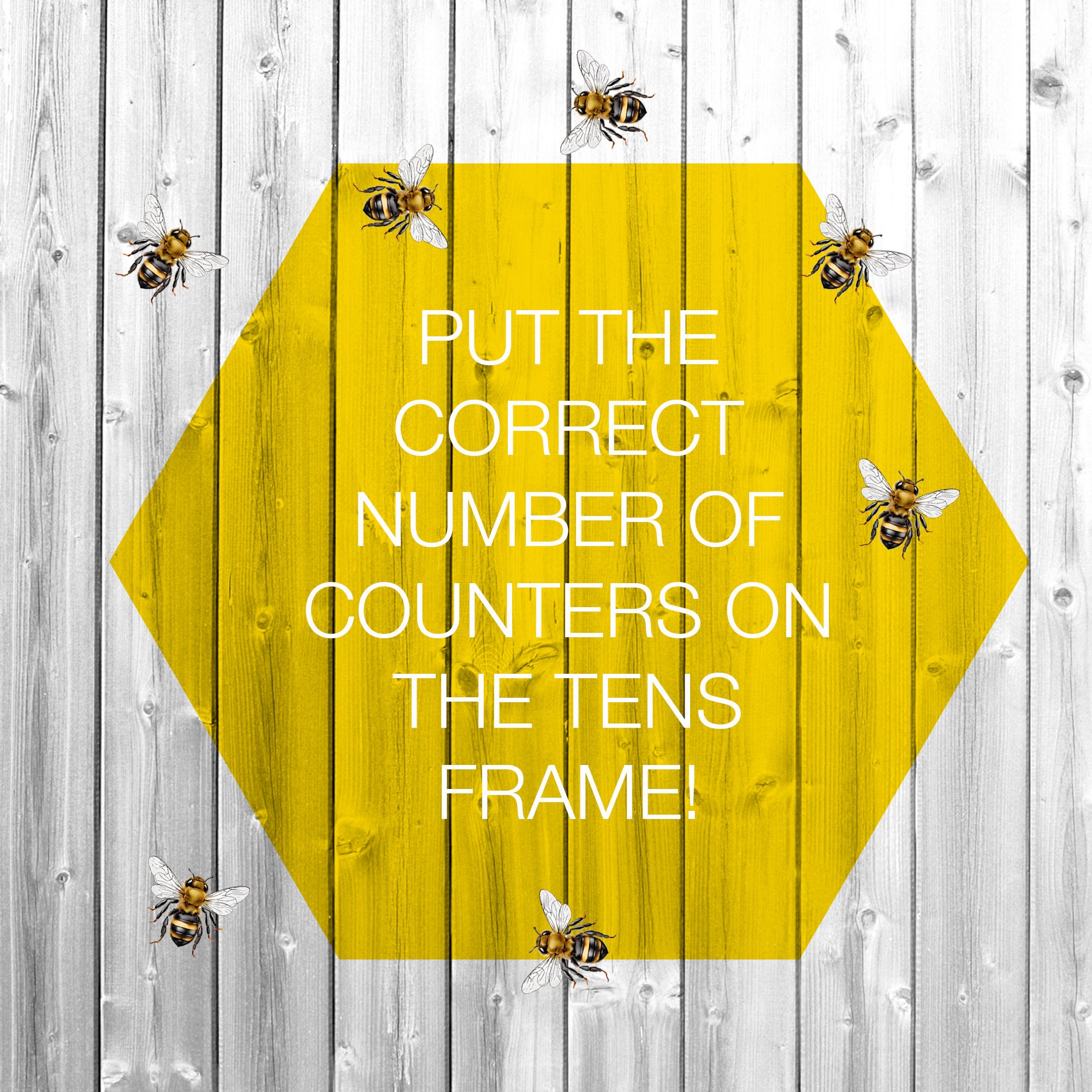 Bee Tens Frame Number Counting Activity for Preschool Maths and ...