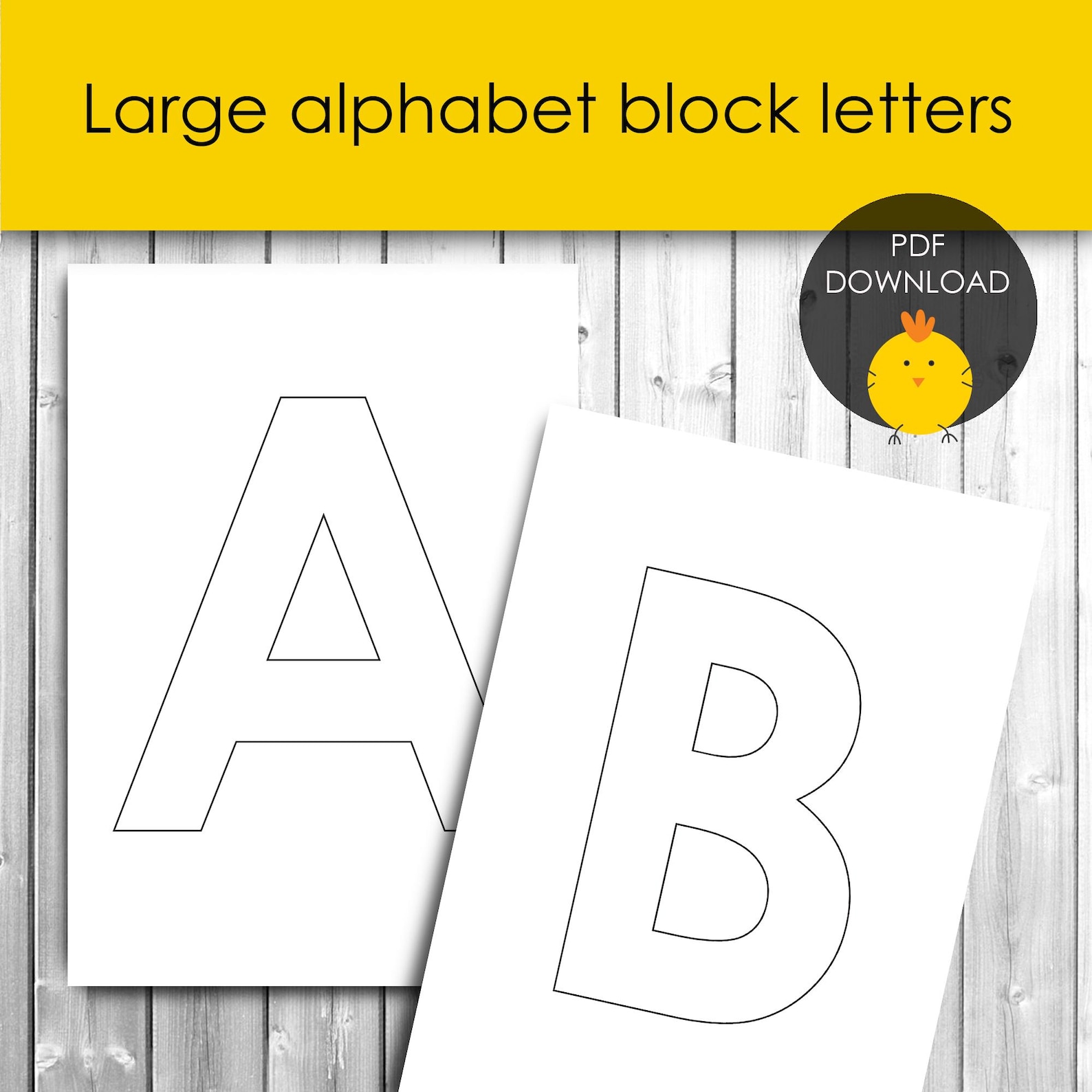 Large Alphabet Block Letters | Uppercase Block Letters for Classroom ...