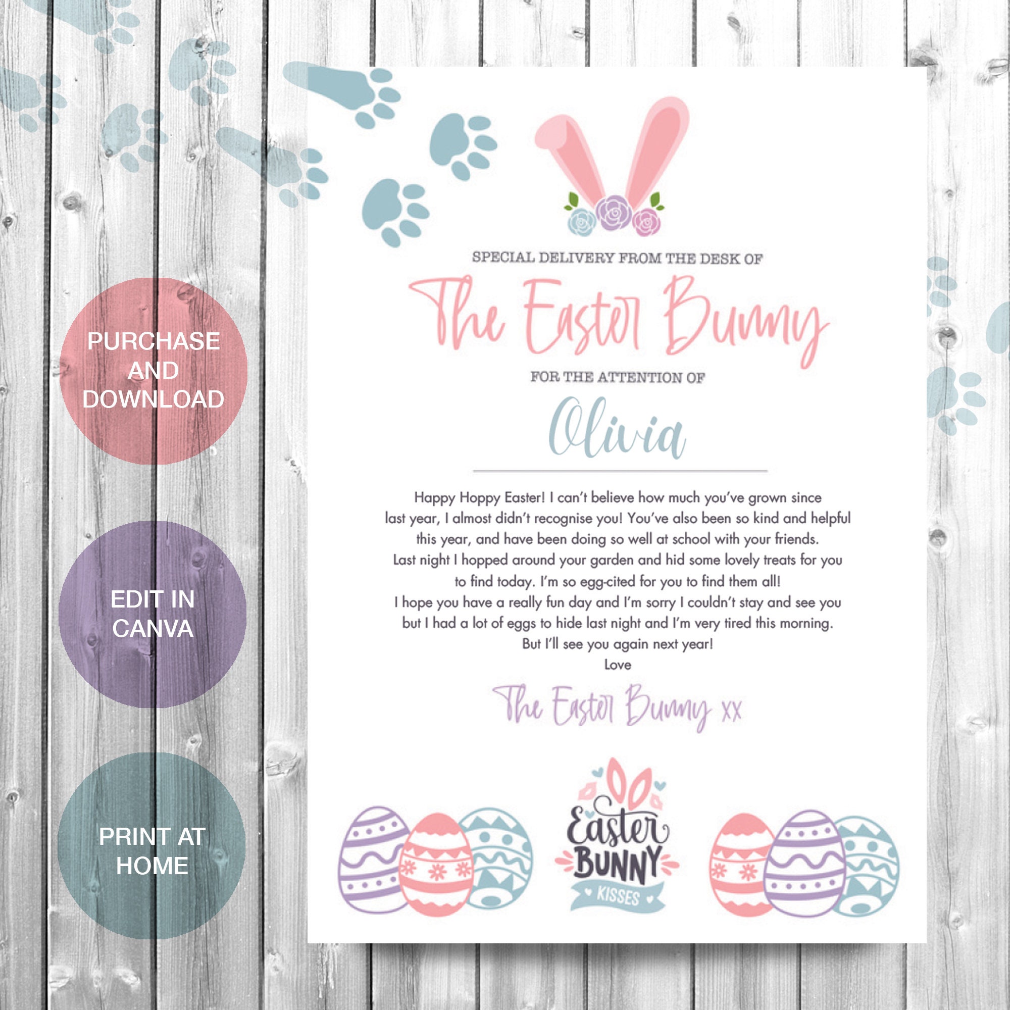 Editable Easter Bunny Letter Letter From the Desk of the Easter Bunny ...