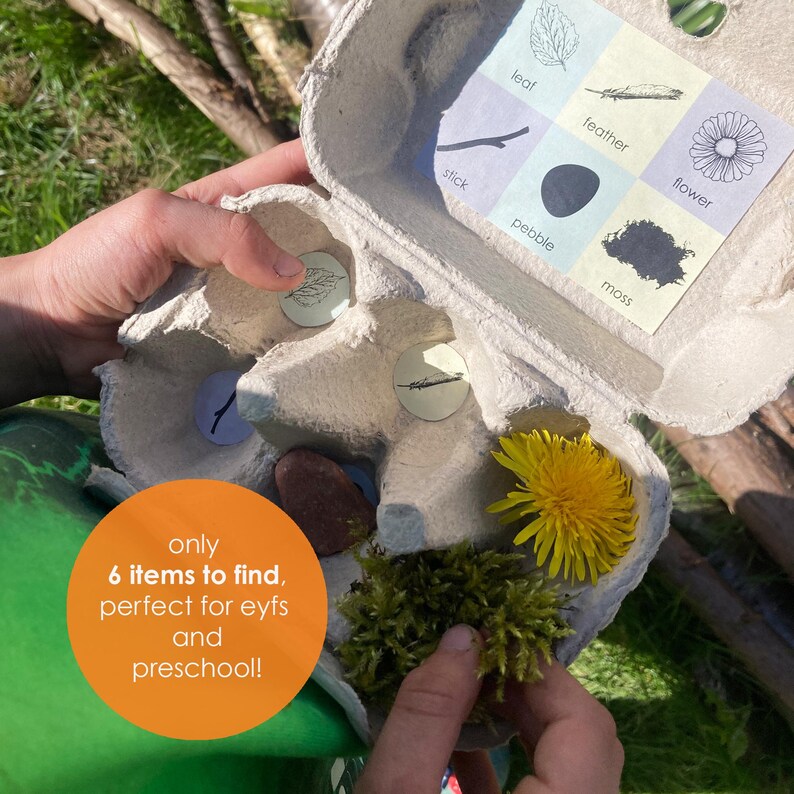 6 Egg Carton Nature Scavenger Hunt, a Calm, Outdoor Activity for ...
