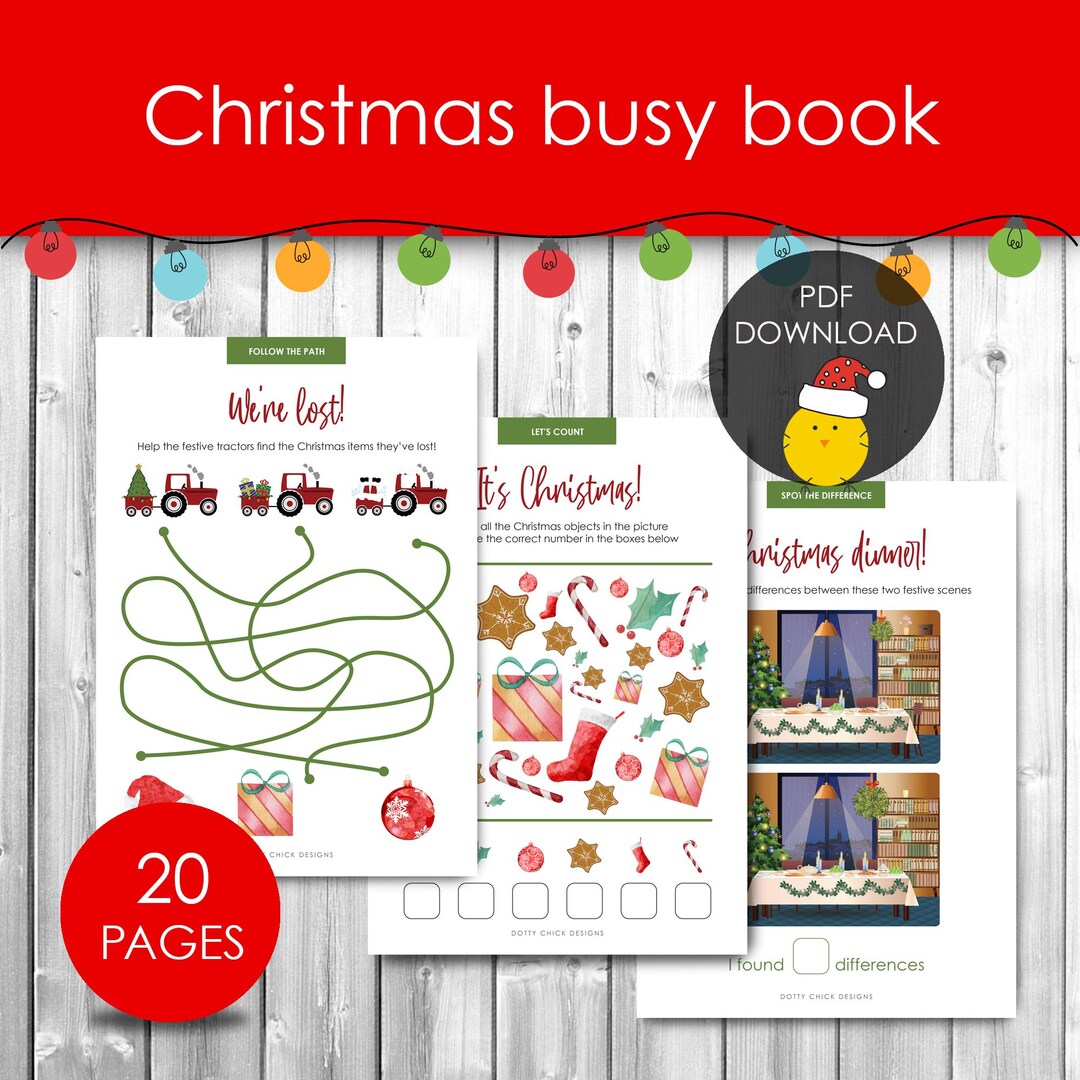 Christmas Busy Book Activity Pack for Preschool With Art, Crafts ...