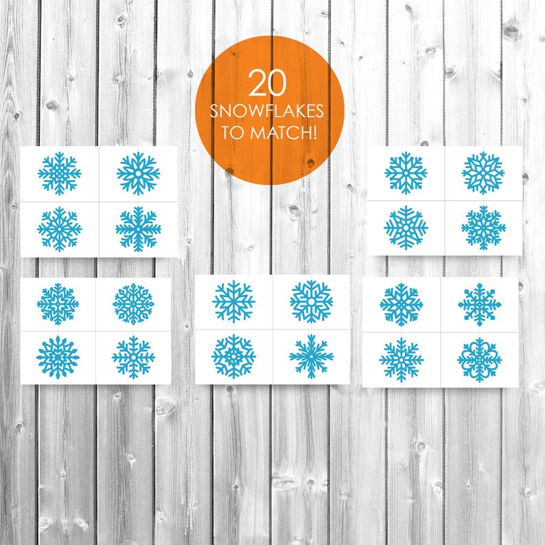 Snowflake Symmetry Matching Game for Preschool Winter Activity - Etsy