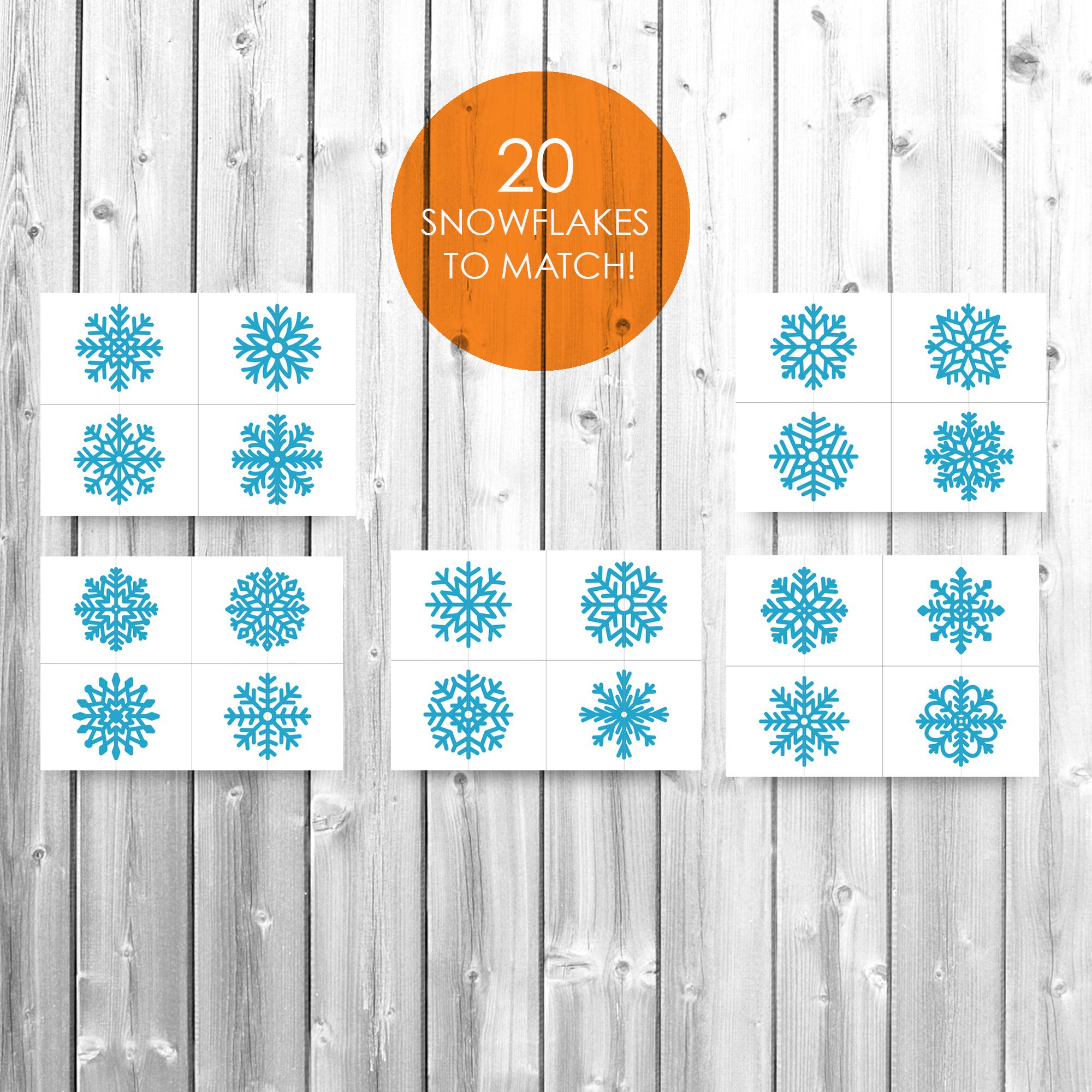 Snowflake Symmetry Matching Game for Preschool Winter Activity - Etsy