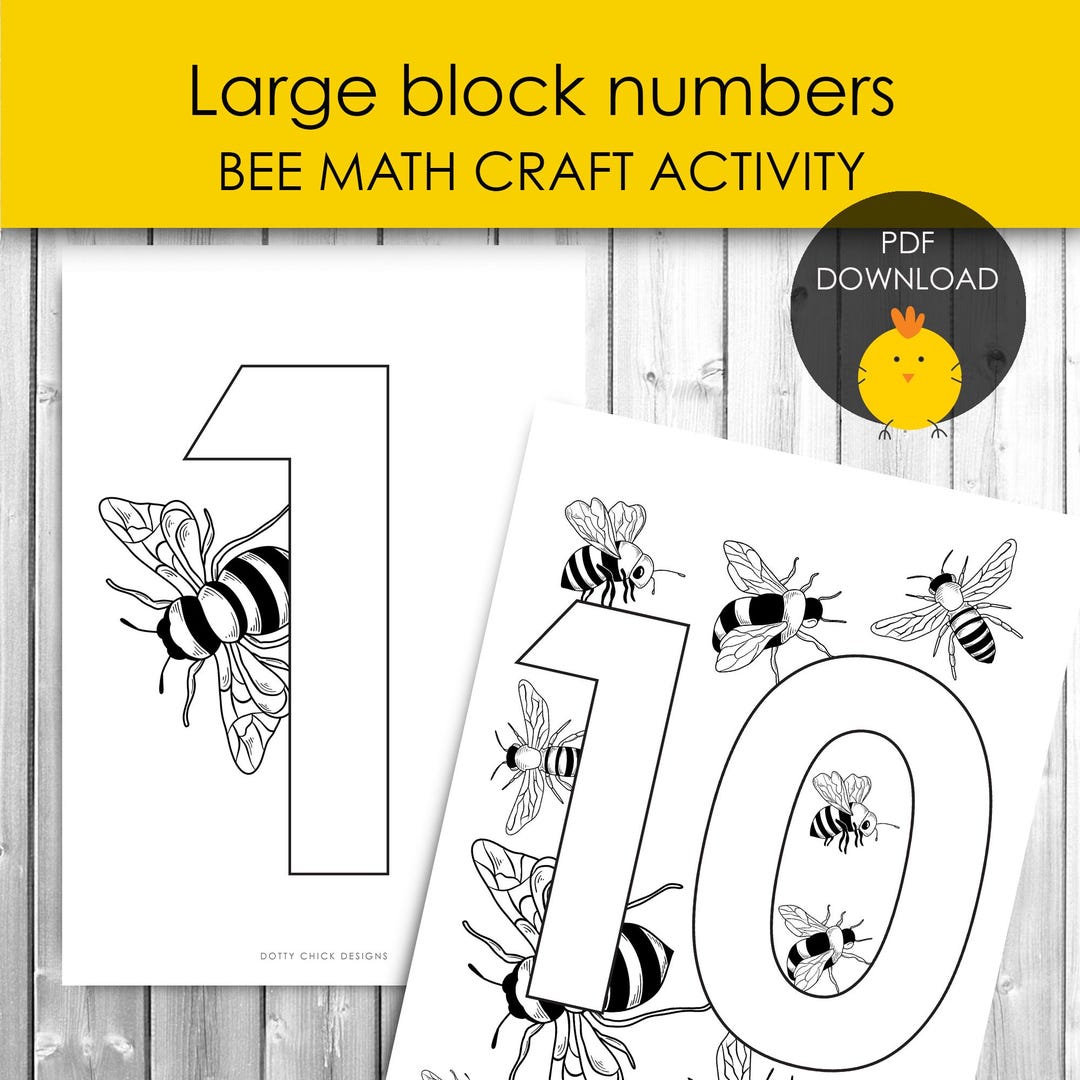 Bee Number Craft for Preschool Math Activity - Etsy