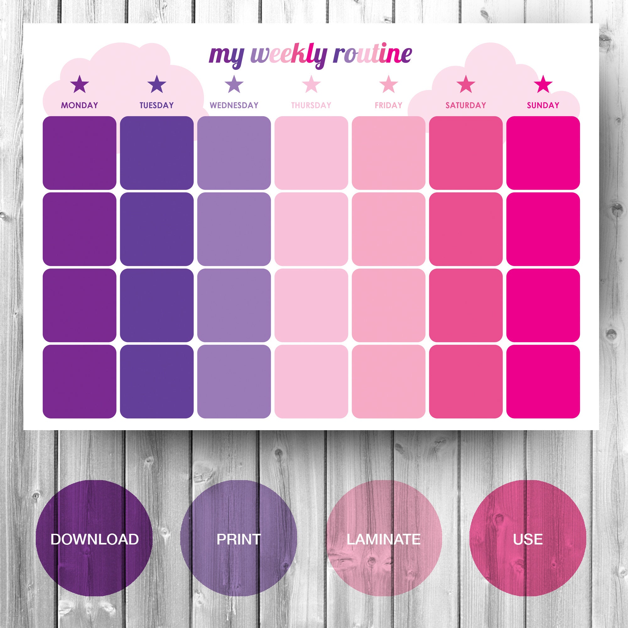 Kids Home Visual Timetable | Kids Weekly Planner | Kids Daily Schedule ...
