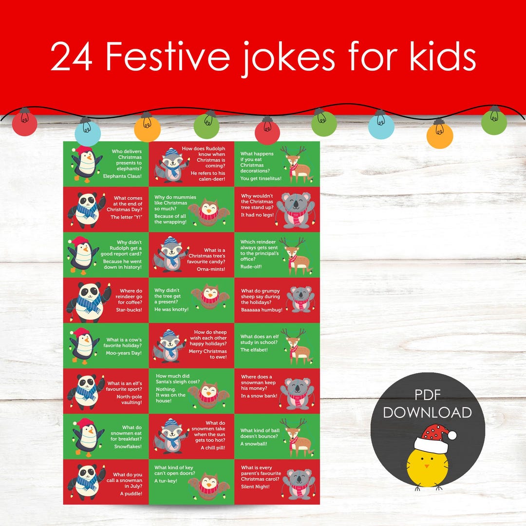 Christmas Jokes 24 Festive Jokes Christmas Lunchbox Jokes DIY Christmas ...