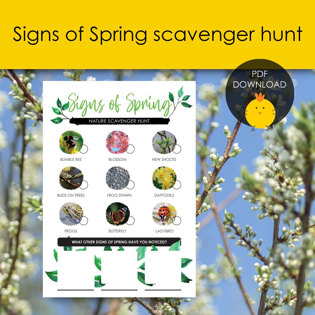 Signs of Spring Scavenger Hunt | Outdoor Activity for Kids | Outdoor ...