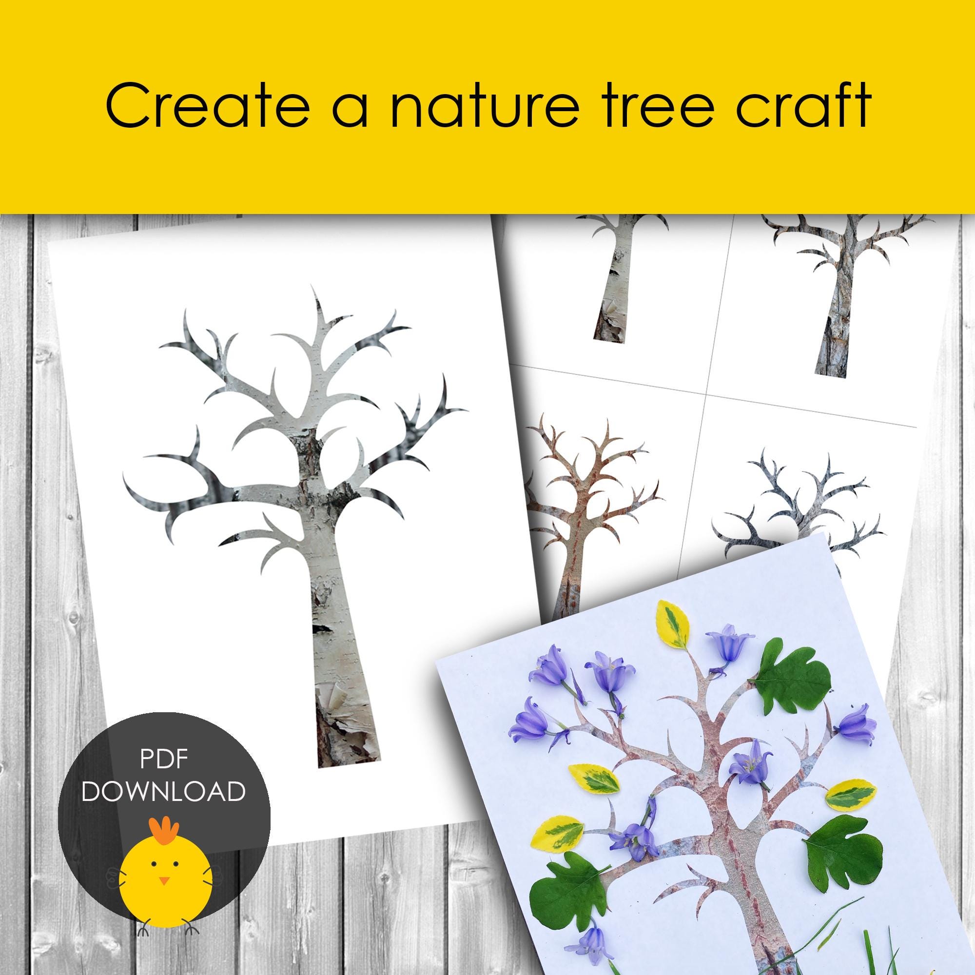 Blossom Tree Craft , Nature Tree Silhouette Art Activity, Fine Motor ...