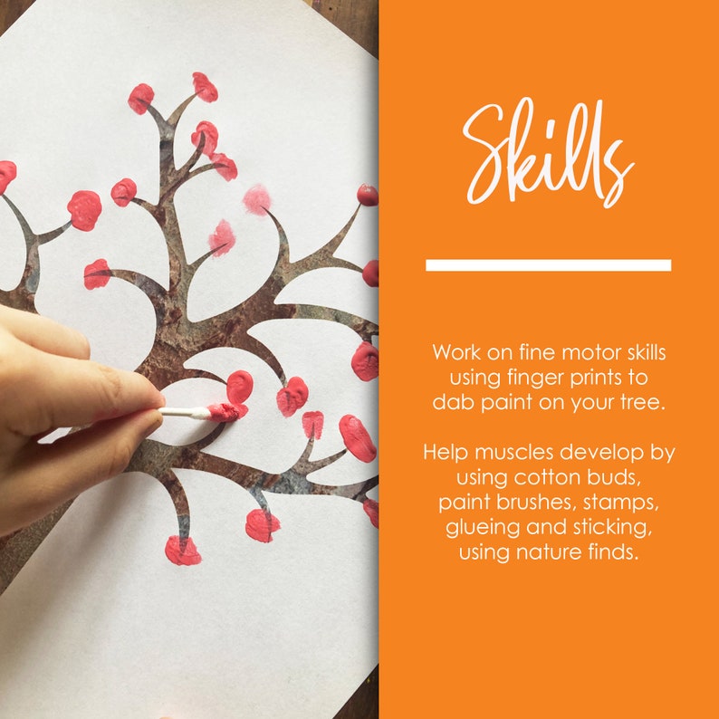 Blossom Tree Craft , Nature Tree Silhouette Art Activity, Fine Motor ...