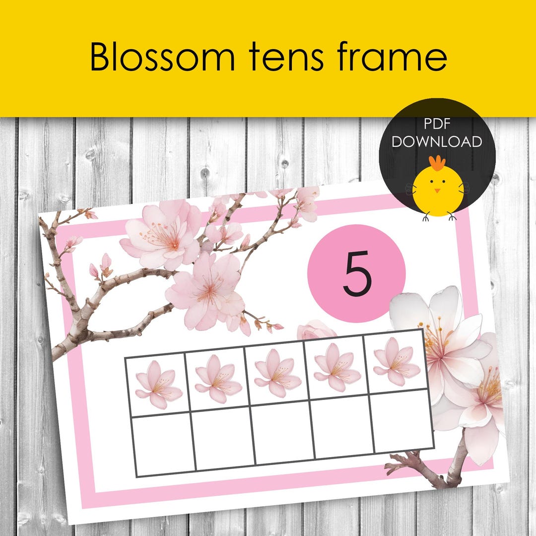 Spring Blossom Tens Frame Numbers | Early Years Subitising Maths Game ...