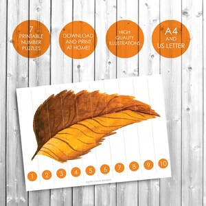 Autumn Leaves Number Sequence Counting Puzzle for Preschool Math - Etsy