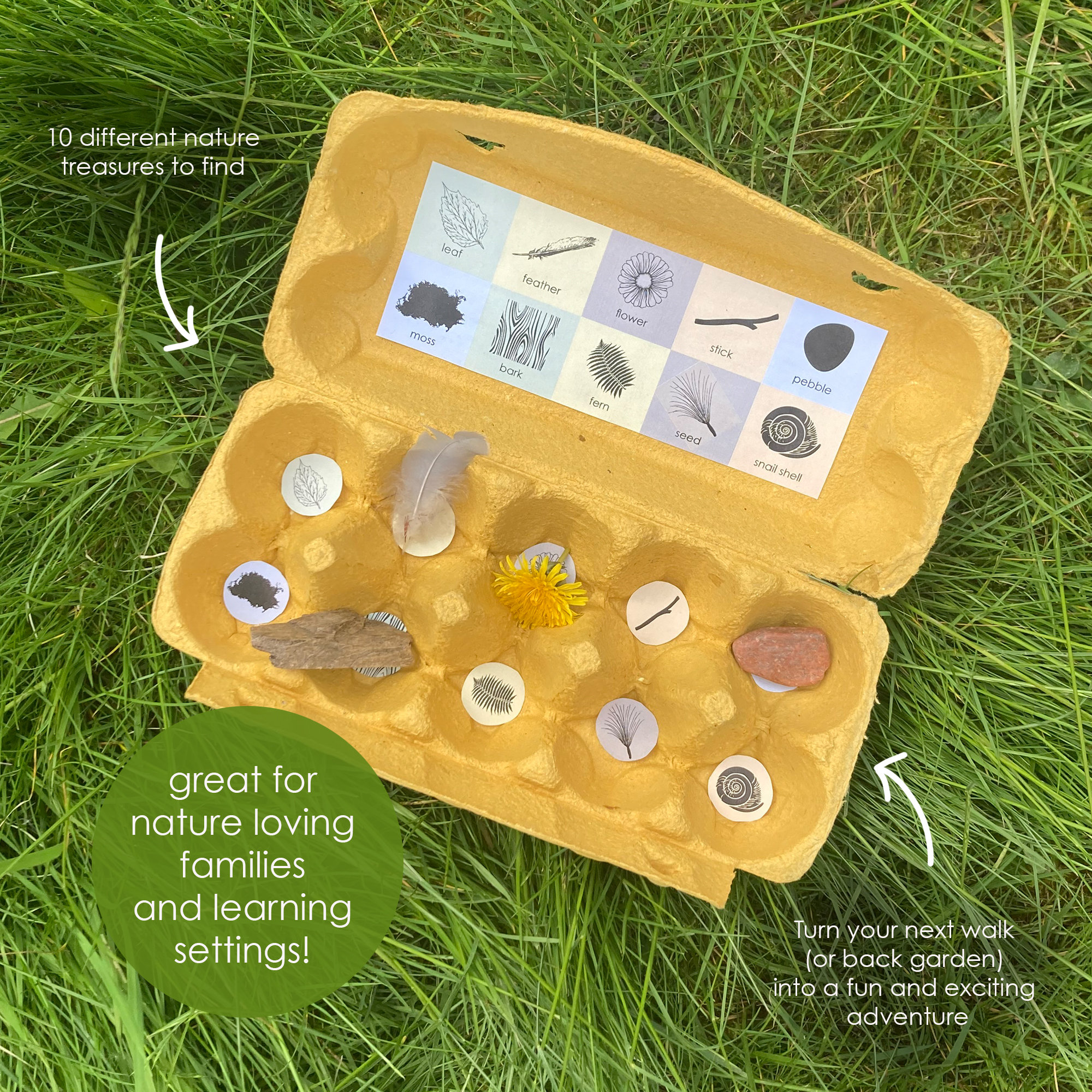 10 Egg Carton Scavenger Hunt Outdoor Nature Activity for Kids - Etsy