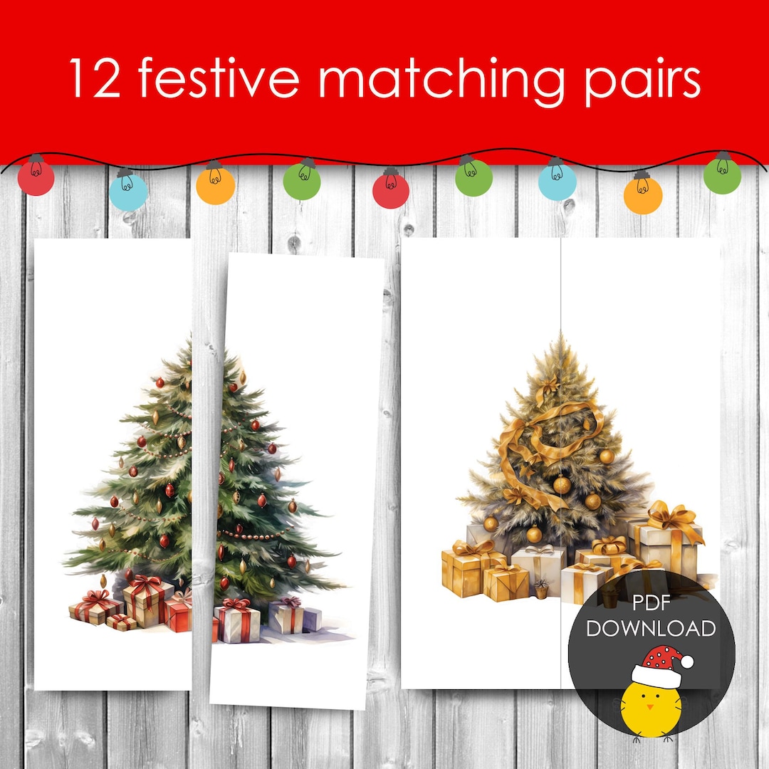 Christmas Tree Matching Game Montessori Matching Puzzle Christmas ...