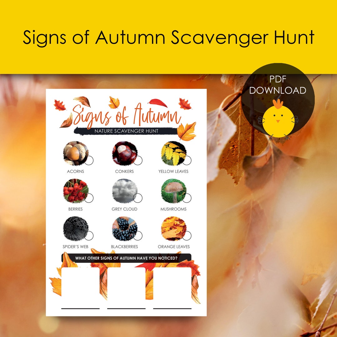 Signs of Autumn Scavenger Hunt | Outdoor Activity for Kids | Outdoor ...