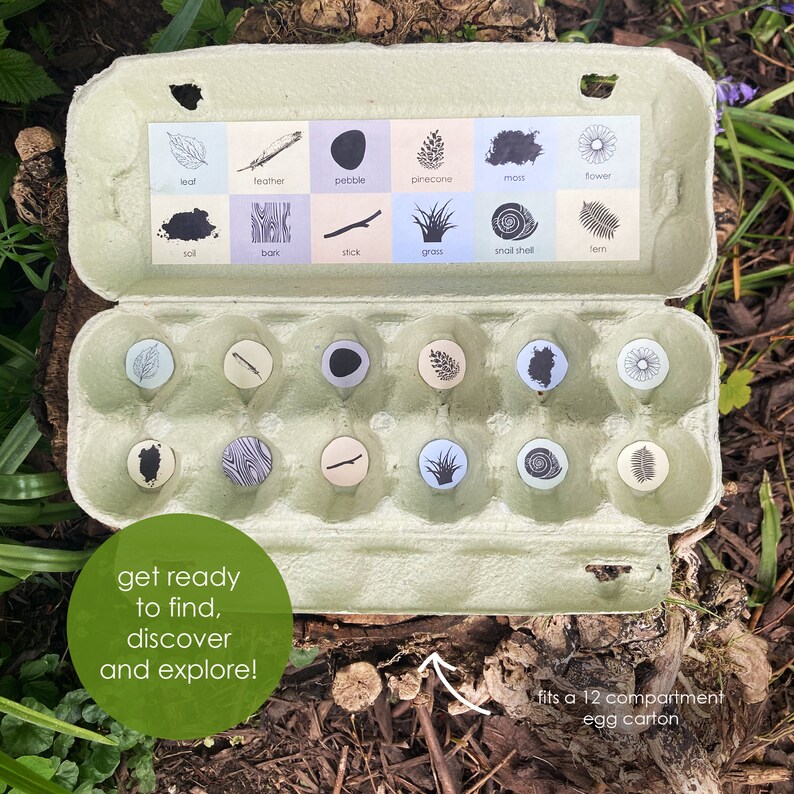 12 Egg Carton Scavenger Hunt Outdoor Activity for Kids - Etsy