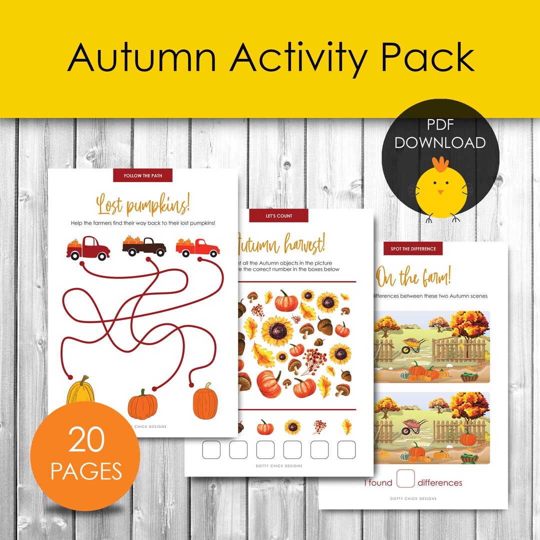 Autumn Busy Book Activity Pack for Preschool Art, Crafts, Math ...