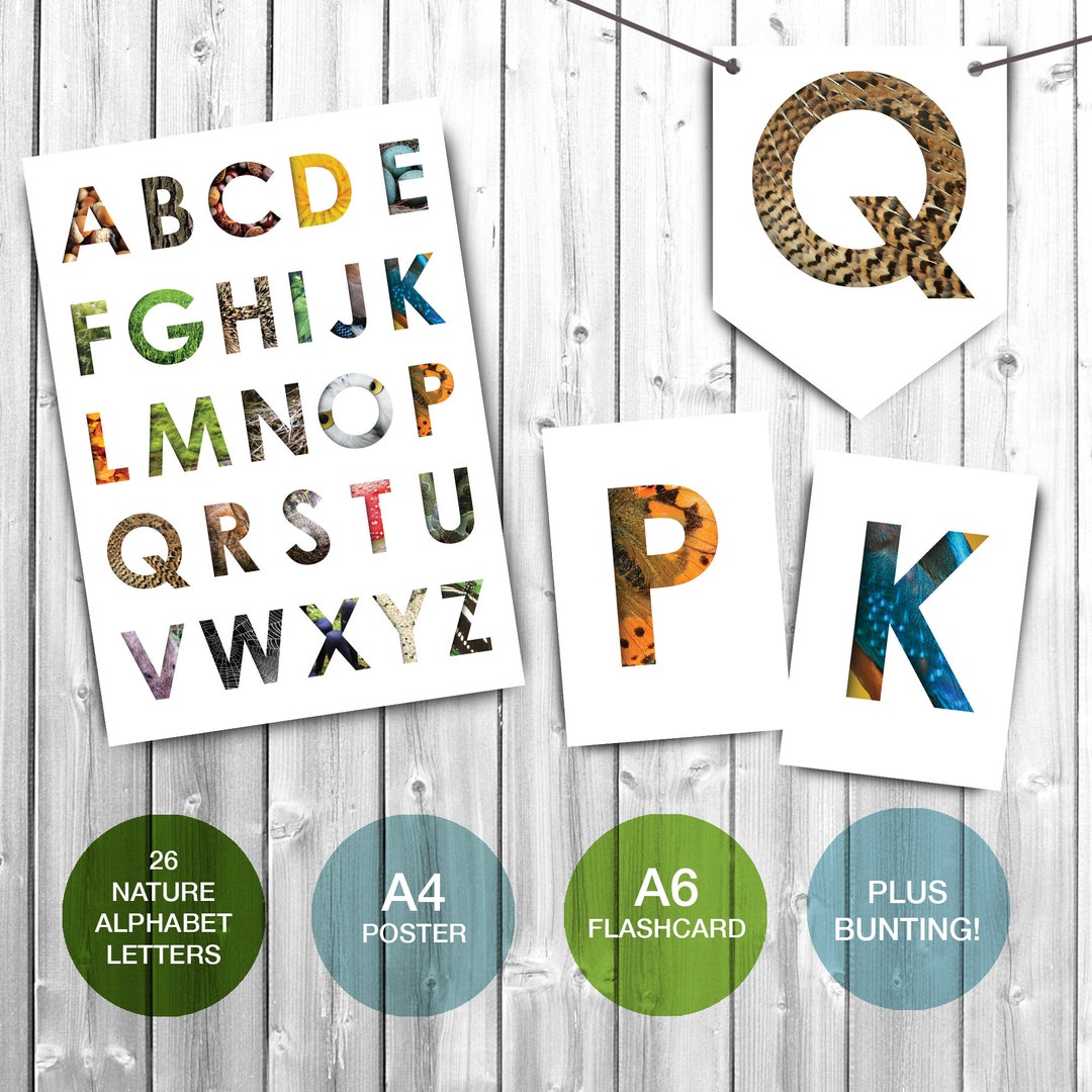 Nature Alphabet Flashcards Bundle Literacy Alphabet Flash Cards Forest ...