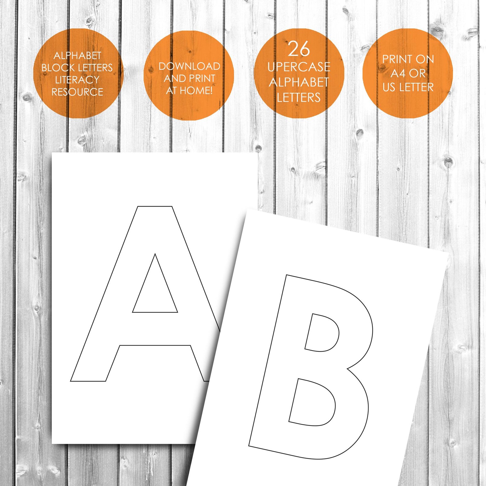 Large Alphabet Block Letters | Uppercase Block Letters for Classroom ...