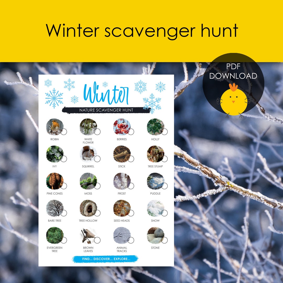 Winter Scavenger Hunt Outdoor Activity for Preschool and Kindergarten ...