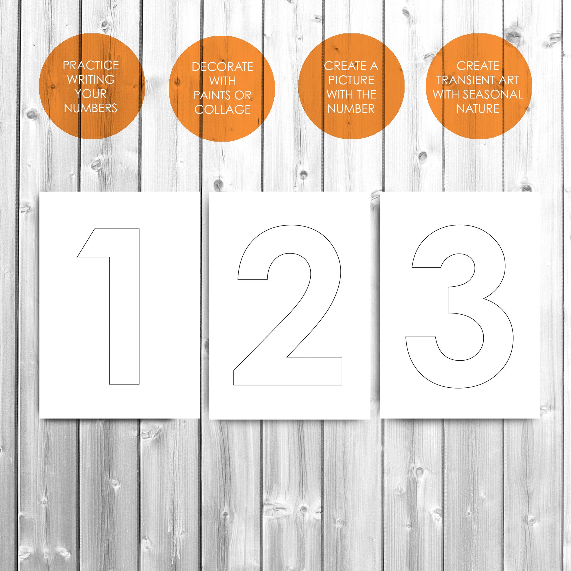 Large Block Numbers | Numbers 0-9 | Large Printable Numbers | Number ...