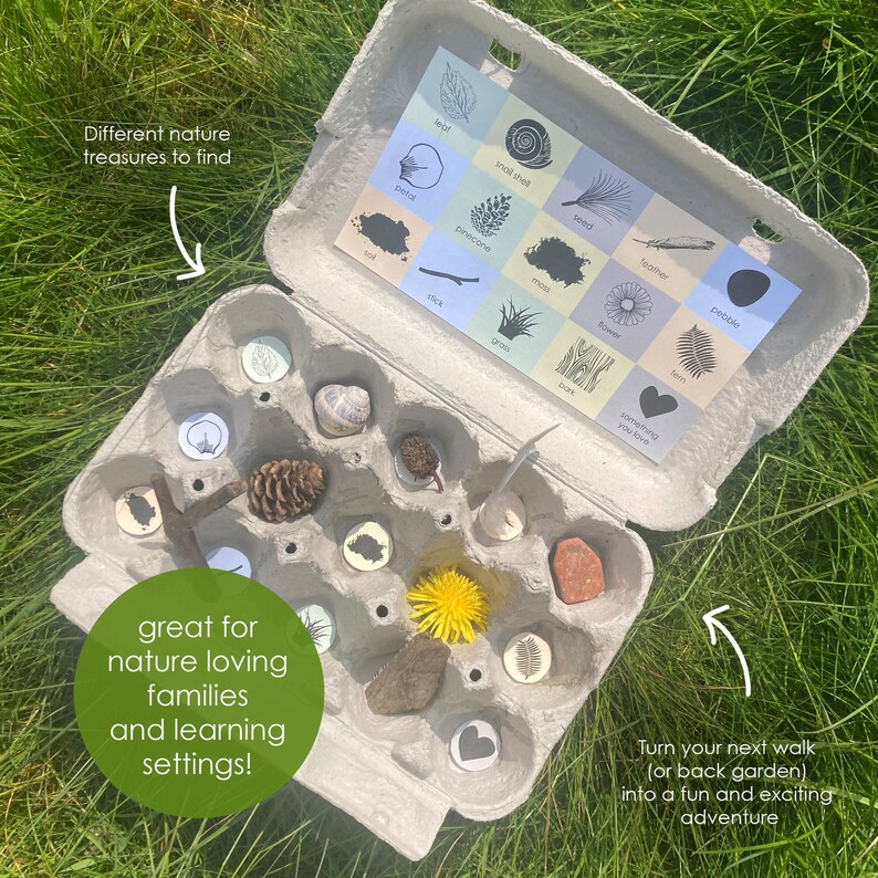 Egg Carton Scavenger Hunt Bundle for Outdoor Nature Activities for Kids ...