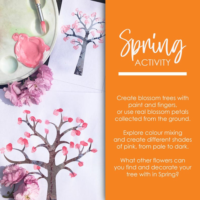 Blossom Tree Craft , Nature Tree Silhouette Art Activity, Fine Motor ...