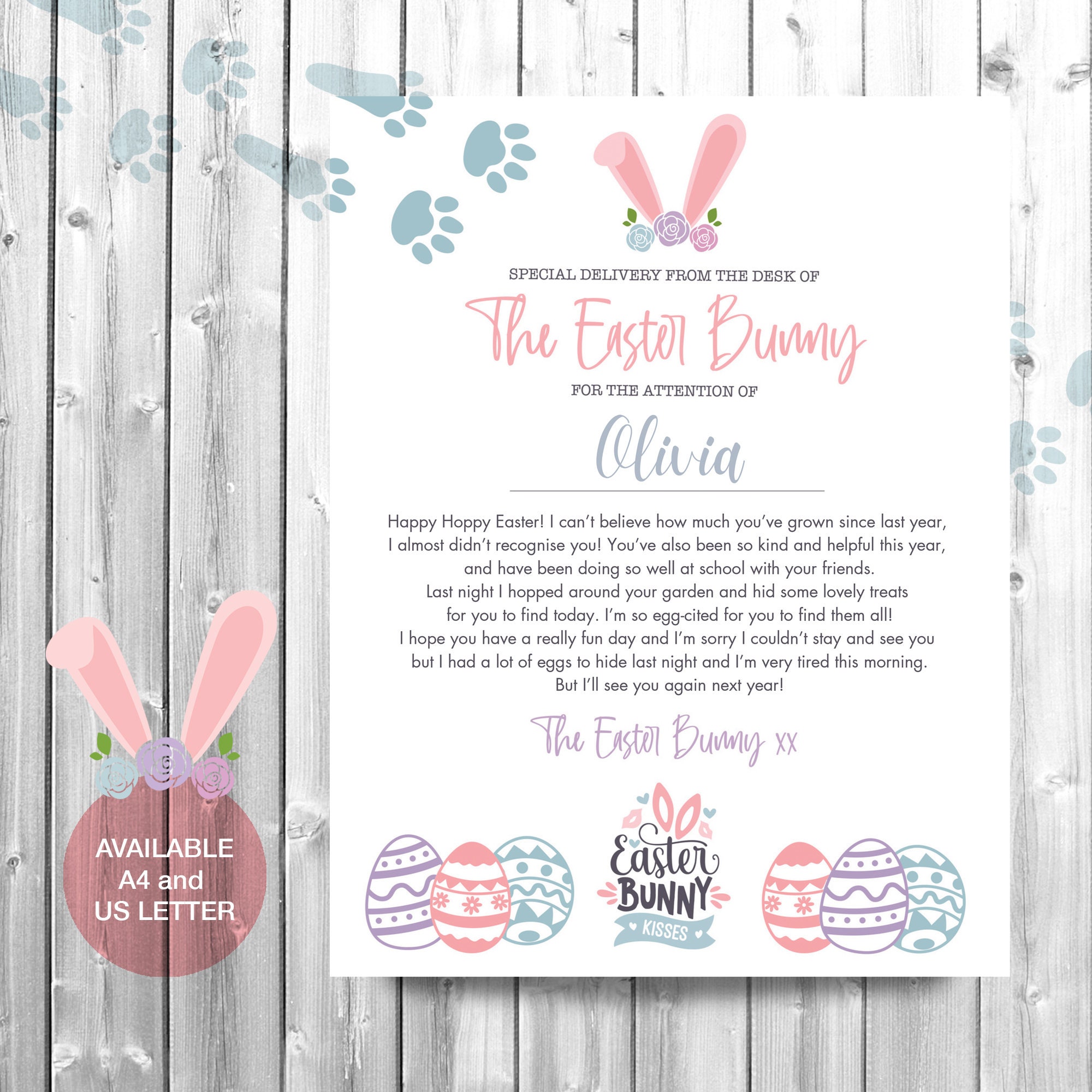 Editable Easter Bunny Letter Letter From the Desk of the Easter Bunny ...