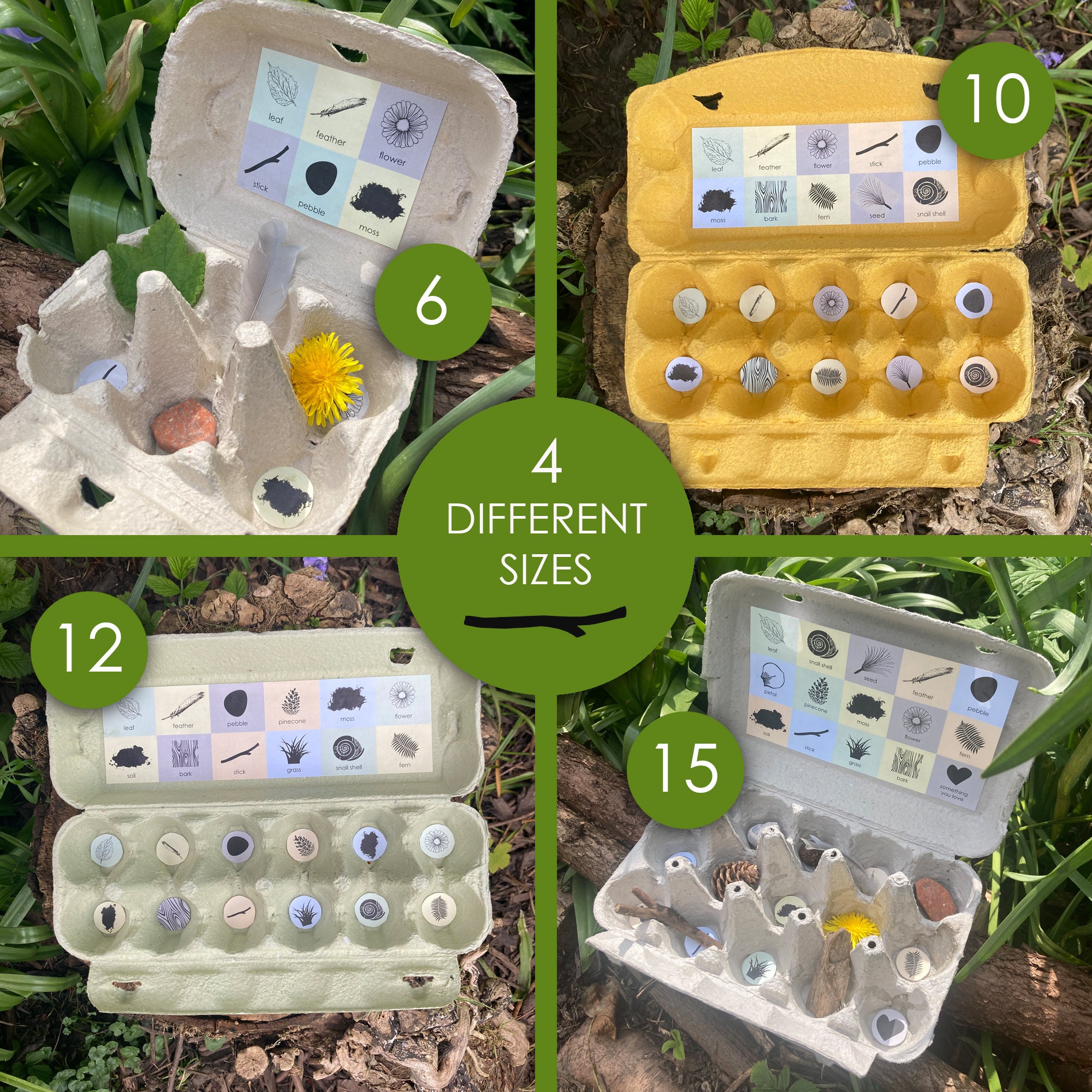 Egg Carton Scavenger Hunt Bundle for Outdoor Nature Activities for Kids ...