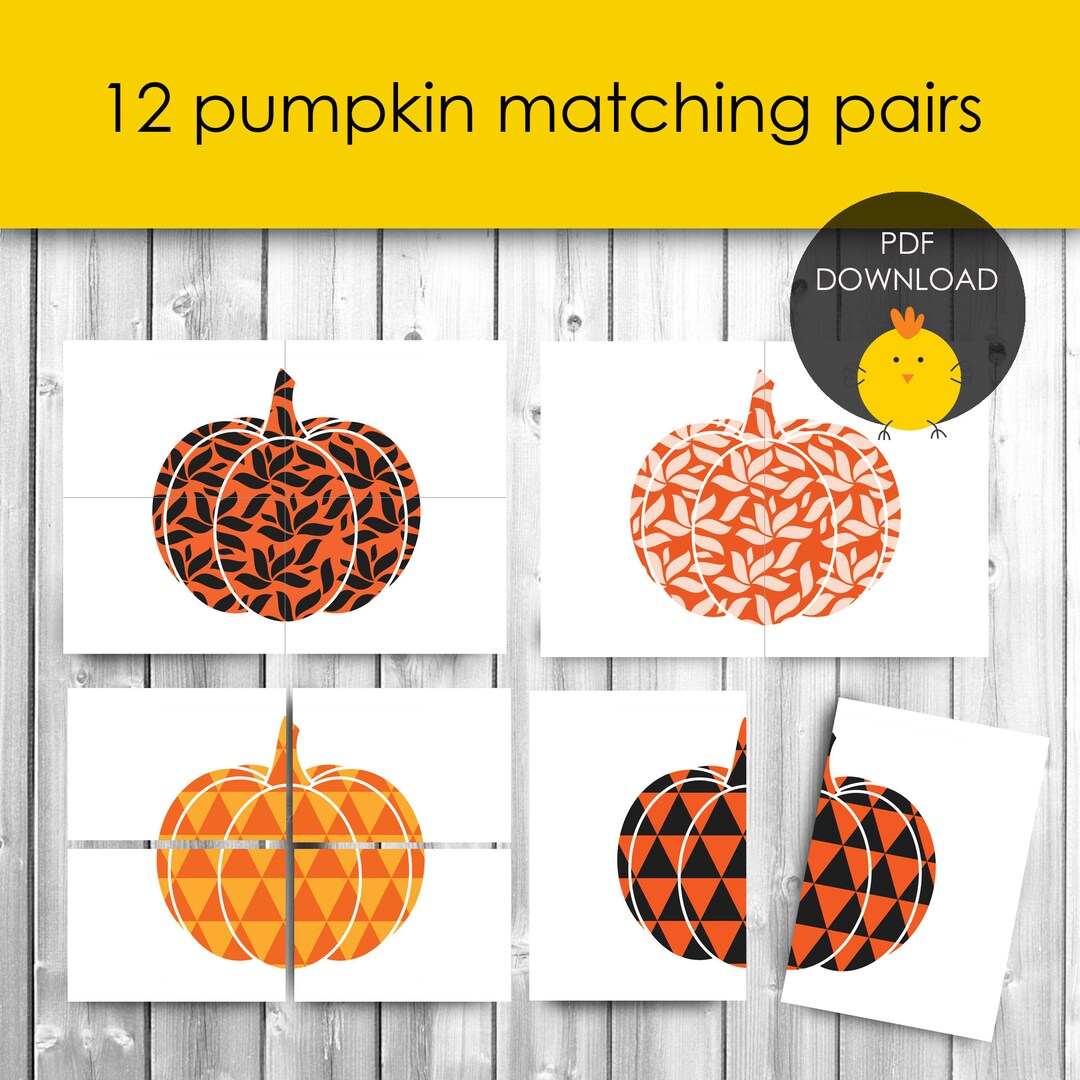 Pumpkin Matching Game | Nature Puzzle | Autumn Activity | Halloween ...