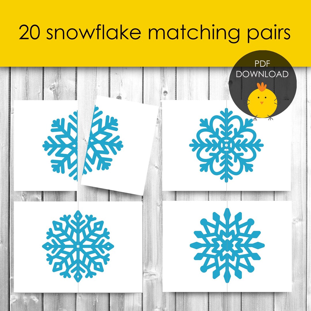 Snowflake Matching Game Montessori Matching Puzzle Early Years Festive ...