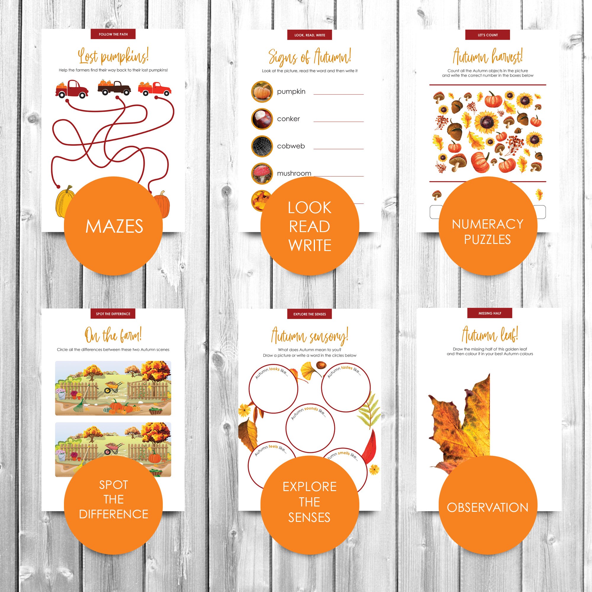 Autumn Busy Book Activity Pack for Preschool Art, Crafts, Math ...