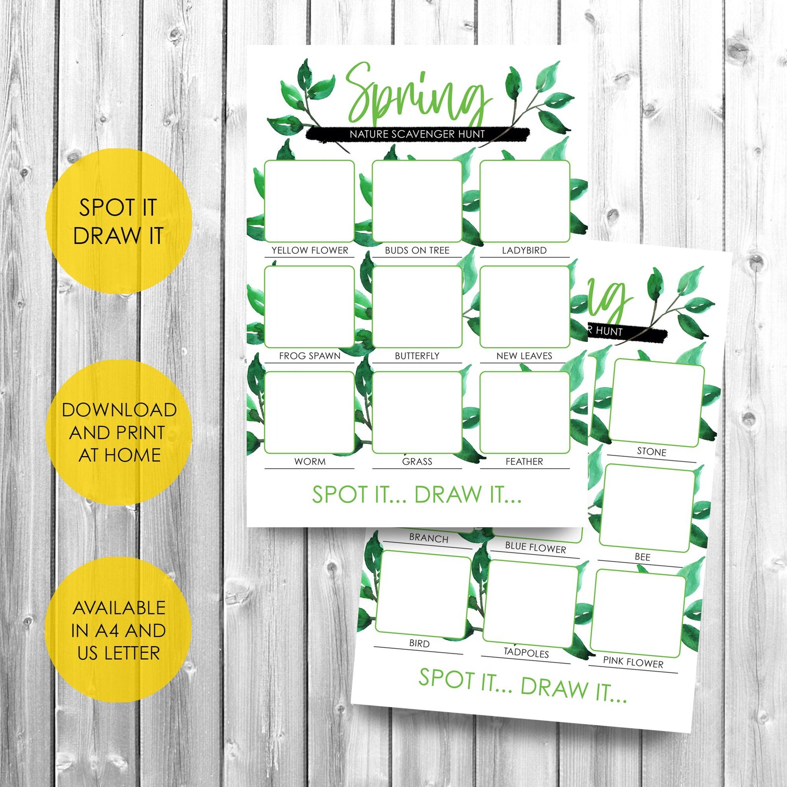 Spring Scavenger Hunt and Outdoor Nature Trail Art Activity for Kids - Etsy